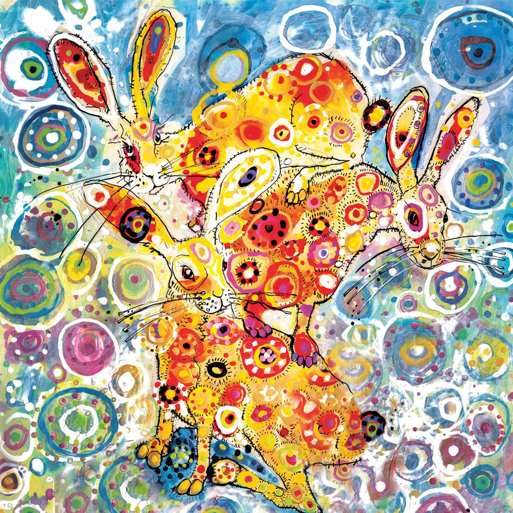 Sally Rich Art - Devon Hare Stack Card